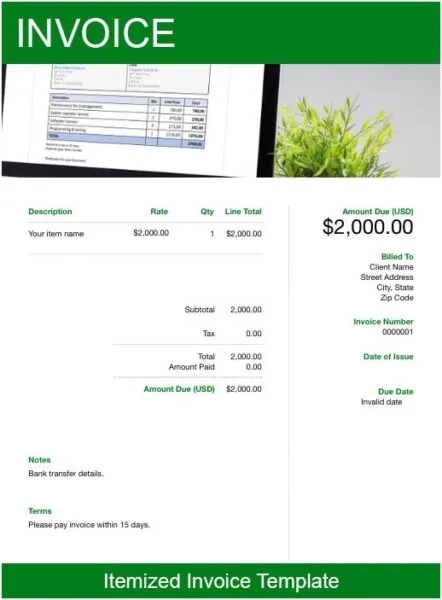 Free Itemized Invoice Template | Download Now | FreshBooks
