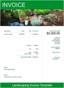 Landscaping Invoice Template | Free Custom Templates | FreshBooks