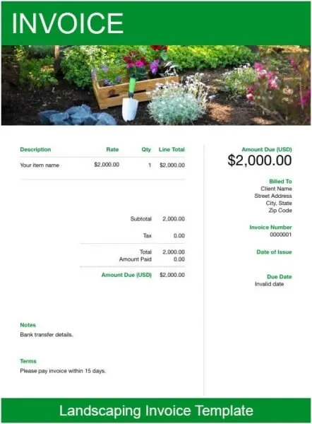 Landscaping Invoice Template | Free Custom Templates | FreshBooks