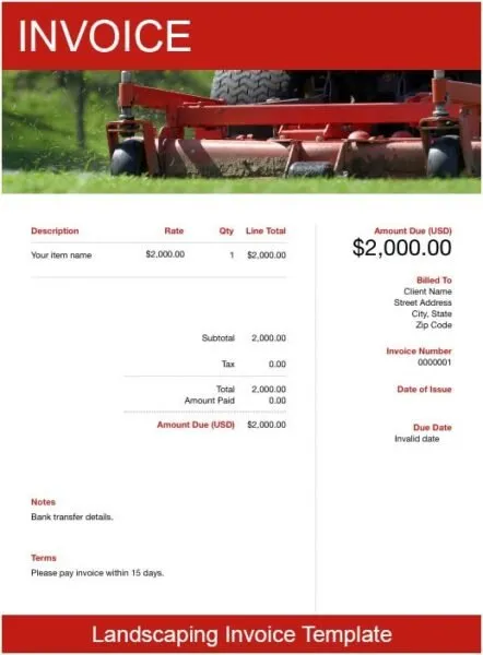 Landscaping Invoice Template | Free Custom Templates | FreshBooks