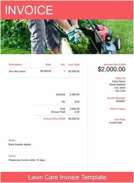 Free Lawn Care Invoice Template | Download Now | FreshBooks