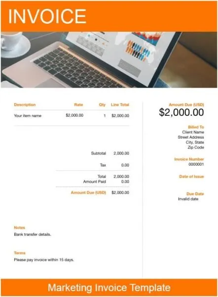 Marketing Invoice Template | Get Free Templates | FreshBooks