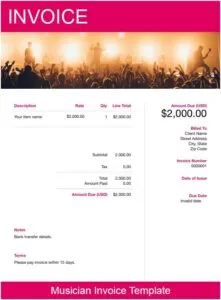 Free Musician Invoice Template | Download Now | FreshBooks