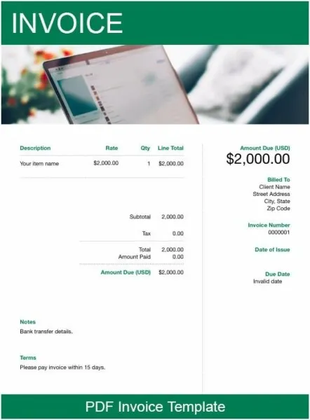 Free Invoice Template PDF | Free Download | FreshBooks