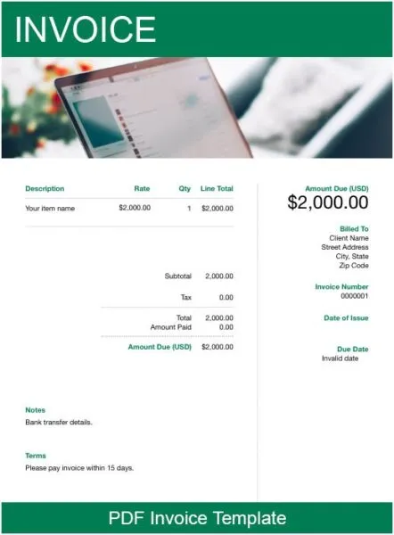 Free Invoice Template PDF | Free Download | FreshBooks