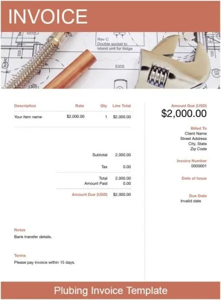 Plumbing Invoice Template | Free Download | FreshBooks