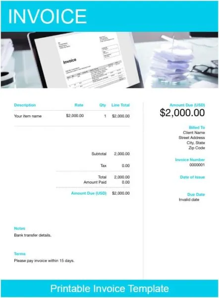 Printable Invoice Templates | Free Downloadable Templates | FreshBooks