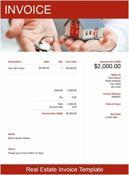 Real Estate Invoice Template | Free Downloadable Templates | FreshBooks