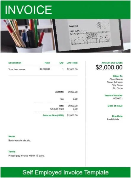 Self Employed Invoice Template | Get Free Templates | FreshBooks