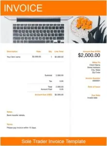 Free Sole Trader Invoice Template | 100% Customizable | FreshBooks