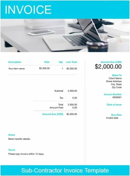Subcontractor Invoice Template | Free 100+ Downloadable Templates ...