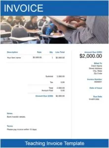 Tutor Invoice Template | Free Downloadable Templates | FreshBooks