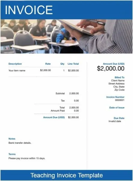 Tutor Invoice Template | Free Downloadable Templates | FreshBooks