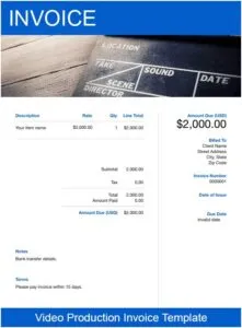 Video Production Invoice Template | Free Downloadable Templates ...