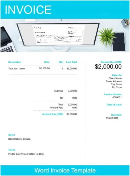Free Microsoft Word Invoice Template | 100% Customizable | FreshBooks