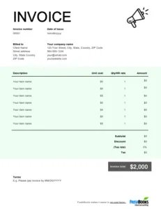 Marketing Invoice Template | Get Free Templates | FreshBooks