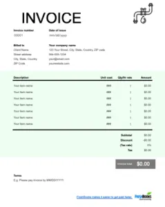 Plumbing Invoice Template | Free Download | FreshBooks