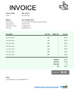 Real Estate Invoice Template | Free Downloadable Templates | FreshBooks