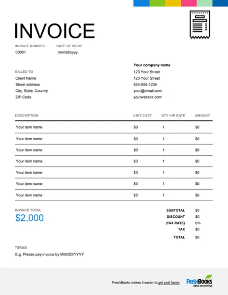 Simple Invoice Template | Free Download | FreshBooks