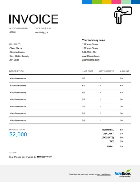 Tutor Invoice Template | Free Downloadable Templates | FreshBooks