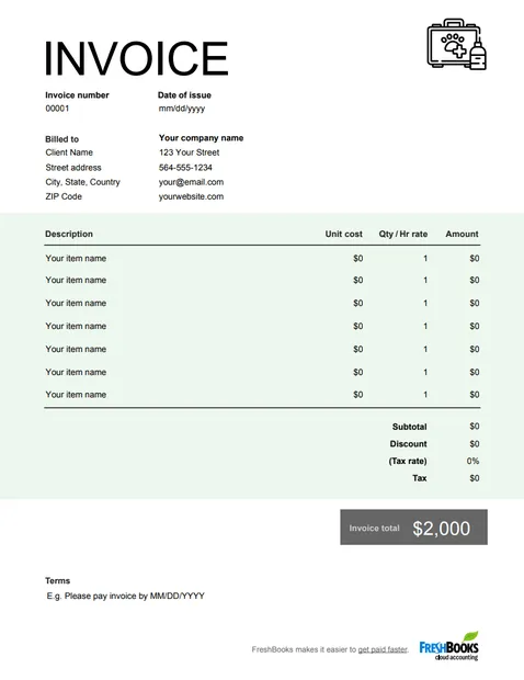 Invoice Templates Gallery | Free Download | FreshBooks