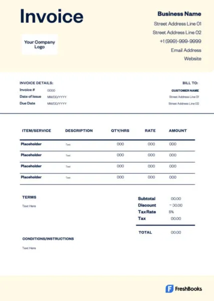 Hourly Invoice Templates | Free Download