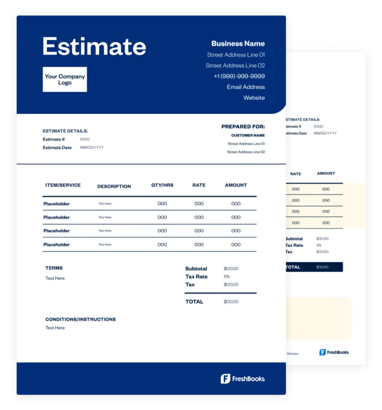 Free Excel Estimate Template | FreshBooks