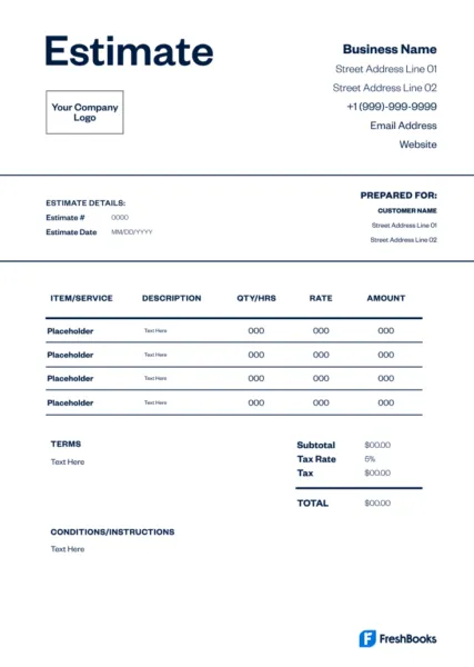Free Electrical Estimate Template | FreshBooks