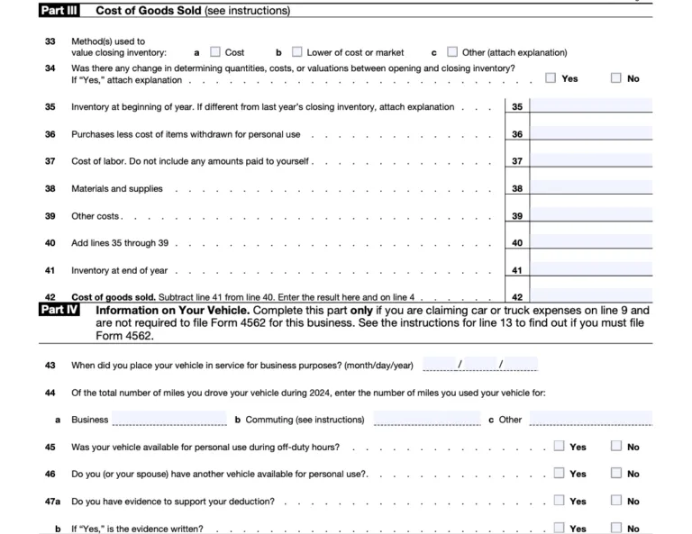 Schedule C: Tax Form for Self-Employed Individuals